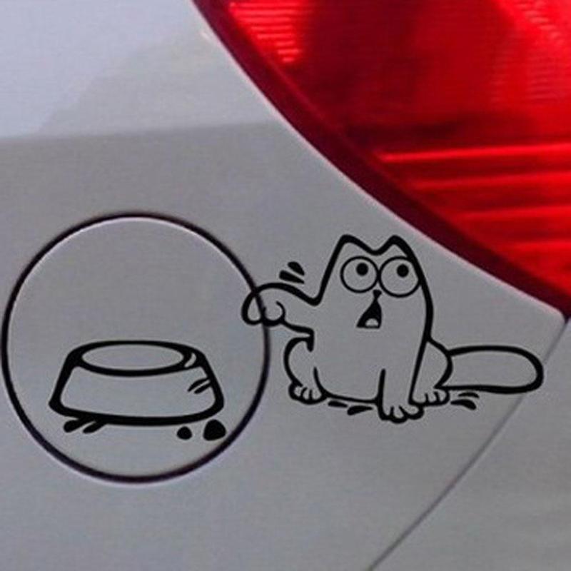Sticker Voiture Comique Réservoir Chat Affamé – Sylvercar